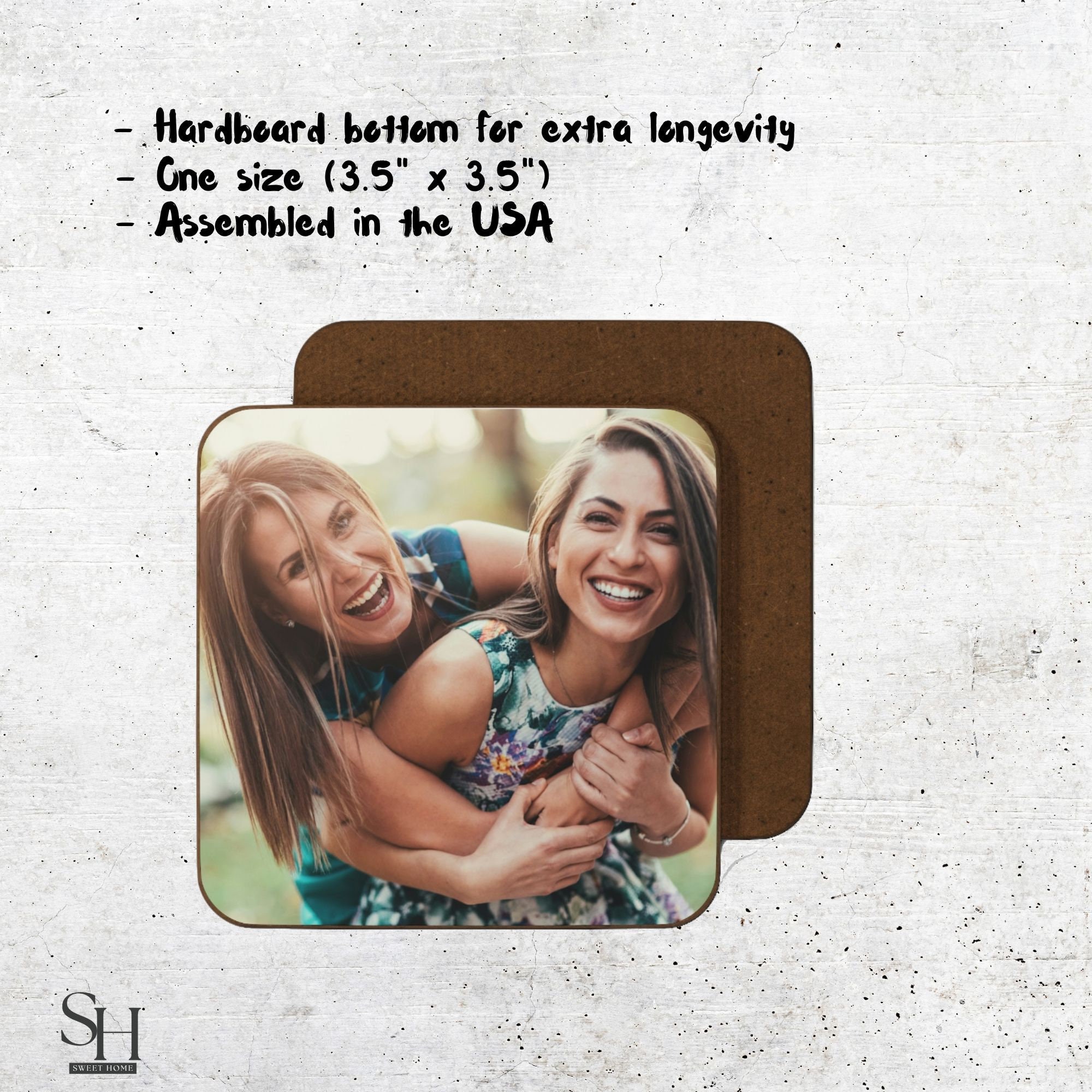 Personalized Bestie Photo Coasters, Custom Photo Coasters, Your Unique ...