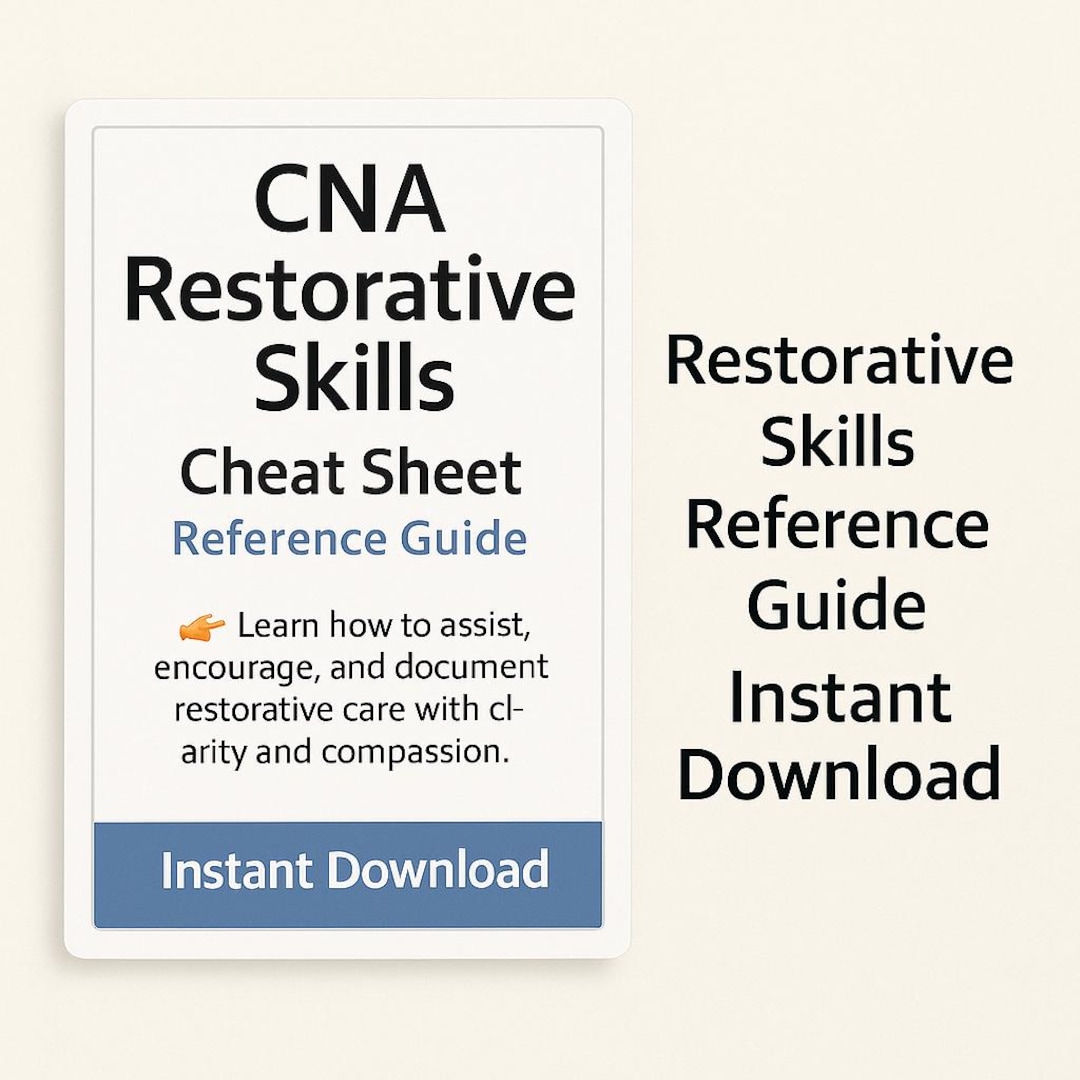 CNA Restorative Skills Cheat Sheet PDF | Restorative Skills Reference ...