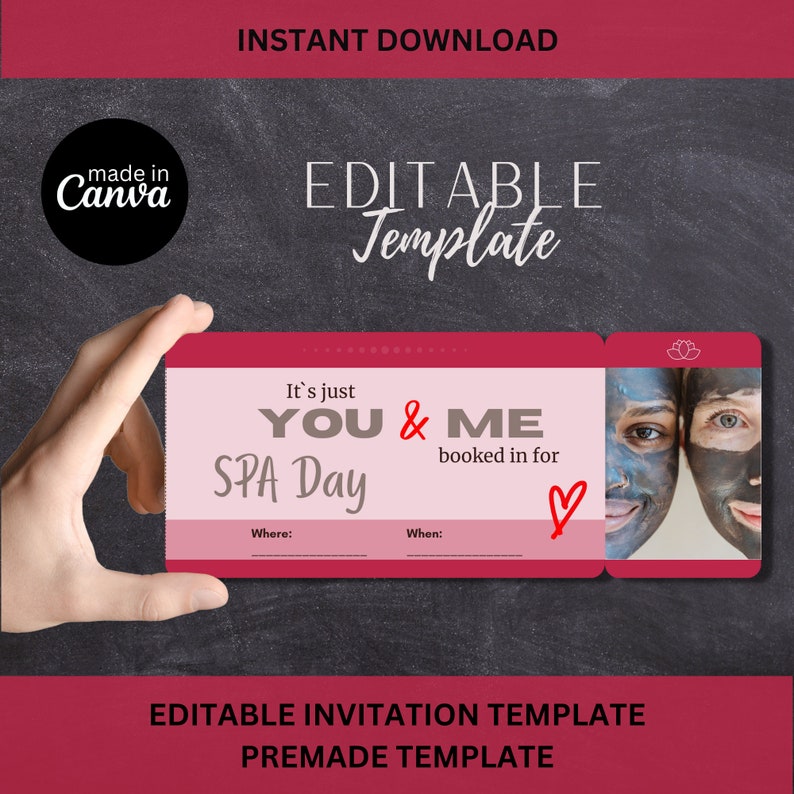 SPA Day Invitation Template Date Night Idea Girlfriends Printable ...