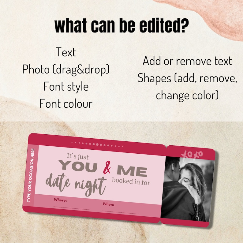 Romantic Date Idea E-vite Editable Happy Anniversary Gift for Him ...