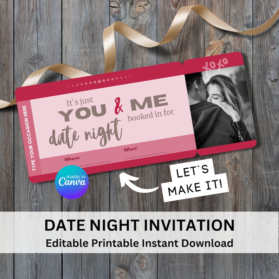 Romantic Date Idea E-vite Editable Happy Anniversary Gift for Him ...