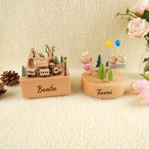 Custom Wooden Train Music Box, Wooden Baby Toys, Personalized Wooden ...