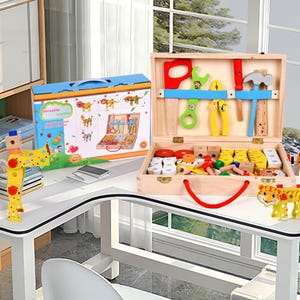 Wooden Kids Tools Box With Geoboard Personalized Baby Gift Toys for Boy ...