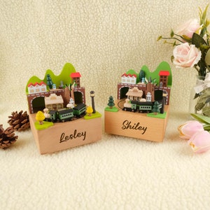 Custom Wooden Train Music Box, Wooden Baby Toys, Personalized Wooden ...