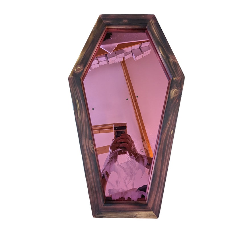 Gothic Coffin Mirror Dragon Engraving Pink Halloween Personalized - Etsy