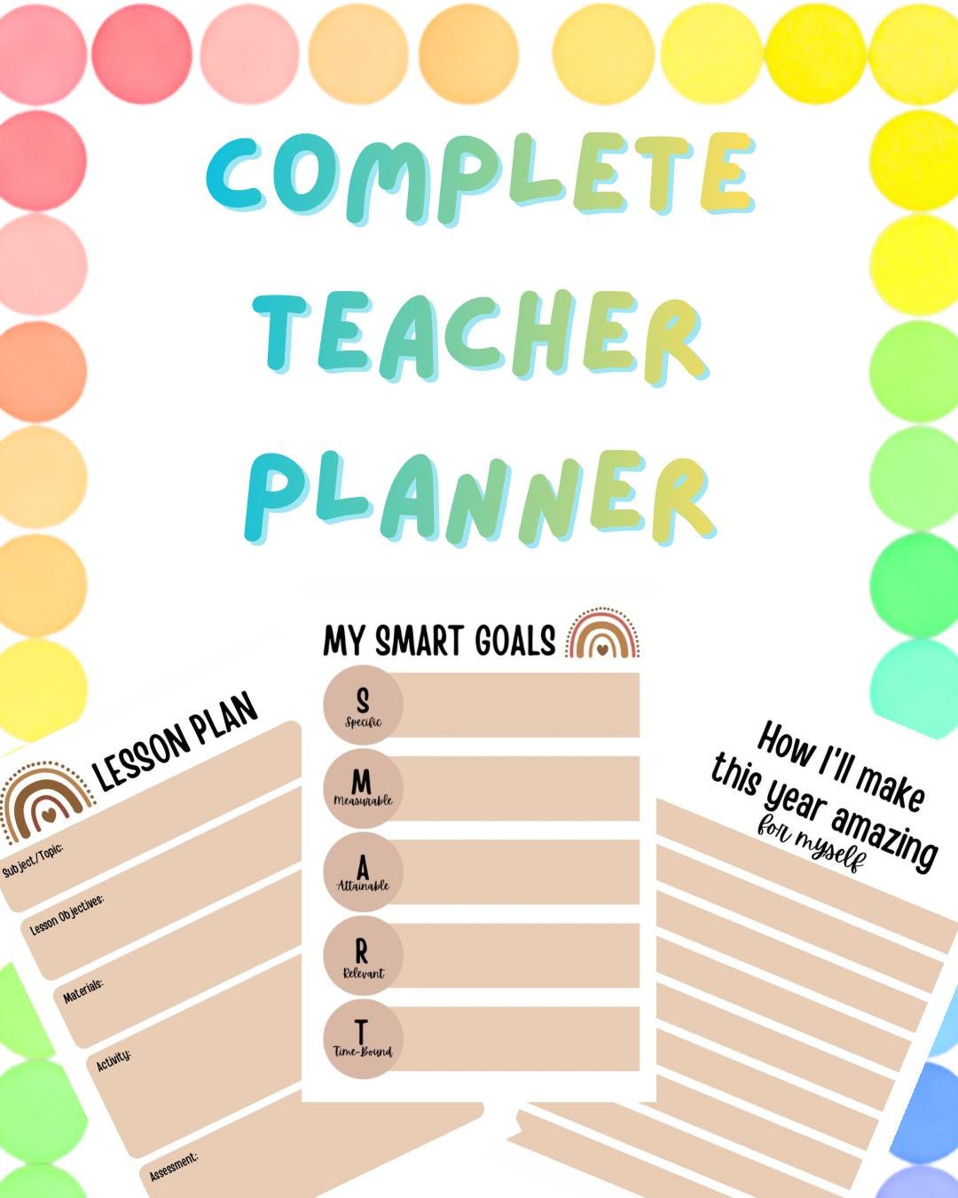 Editable Teacher Planner | Printable Teacher Binder | Weekly & Monthly ...