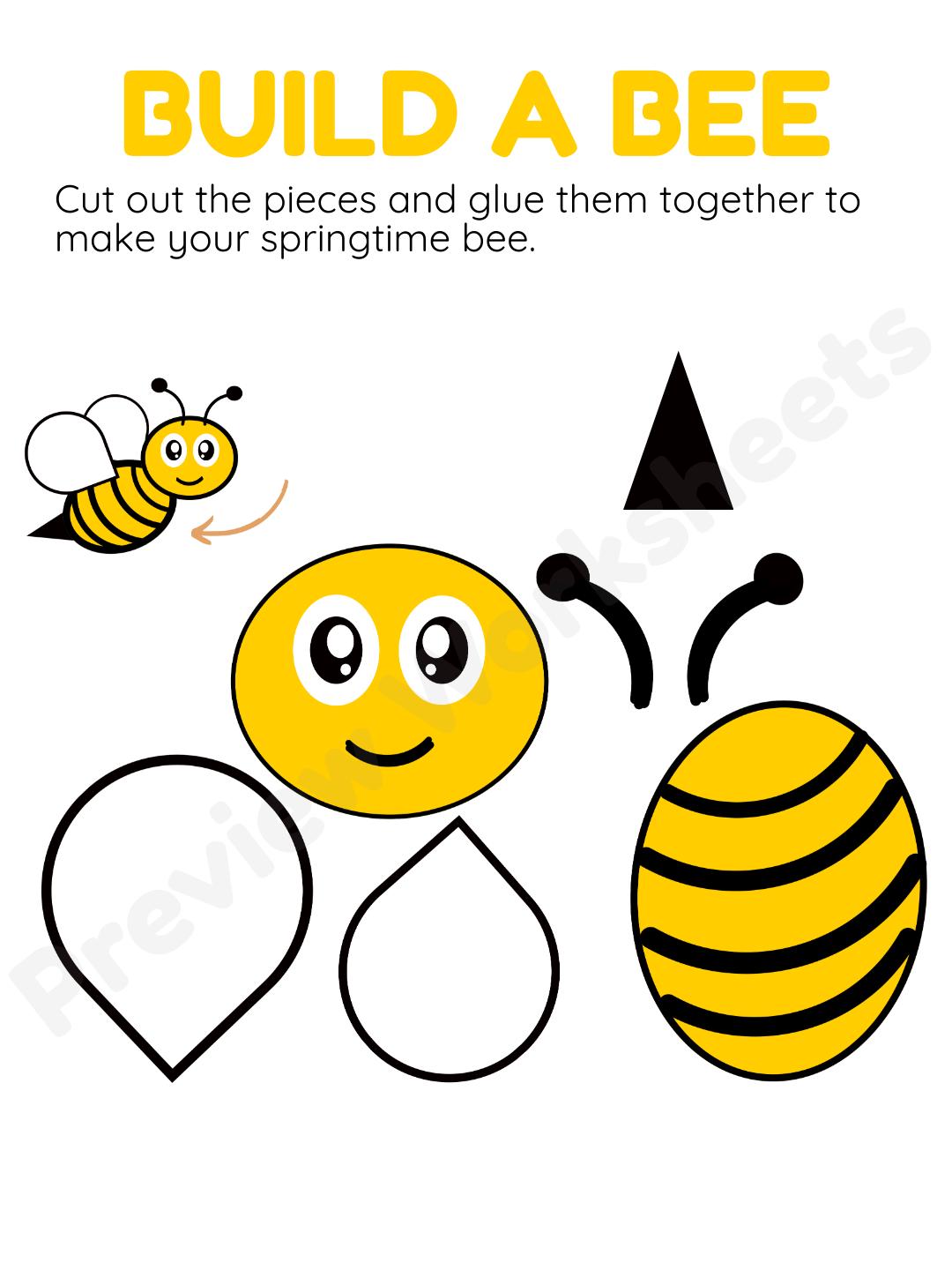 Kindergarten Spring Crafts Bundle, Insect & Number Cut Paste Activities ...