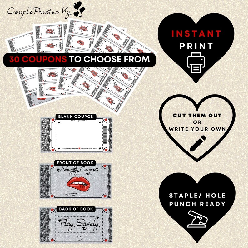 Naughty Coupon Book Printable Date Night Sex Coupons Template Etsy Australia
