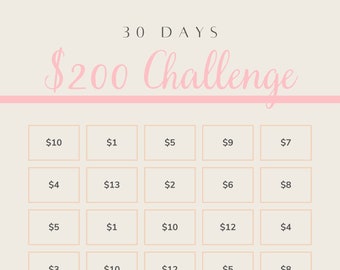 30 Day Saving Challenge, Savings Tracker, Money Challenge, 465 in 100 ...