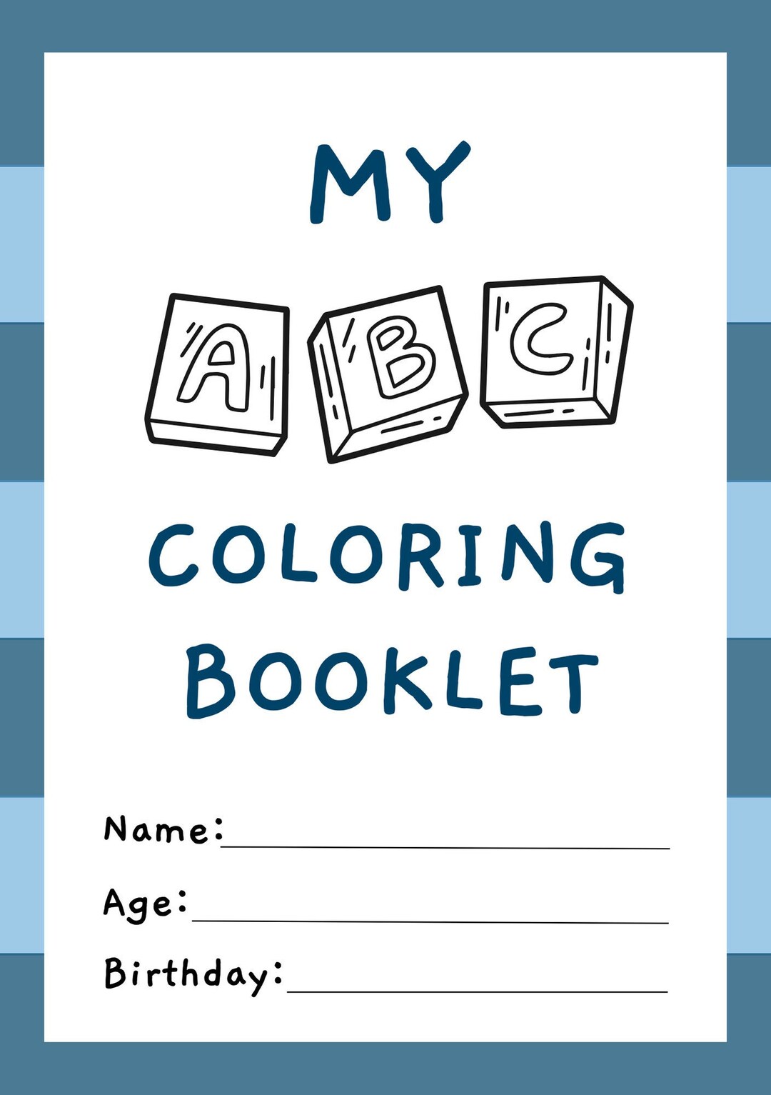 Kids Abcs Coloring Booklet - Etsy