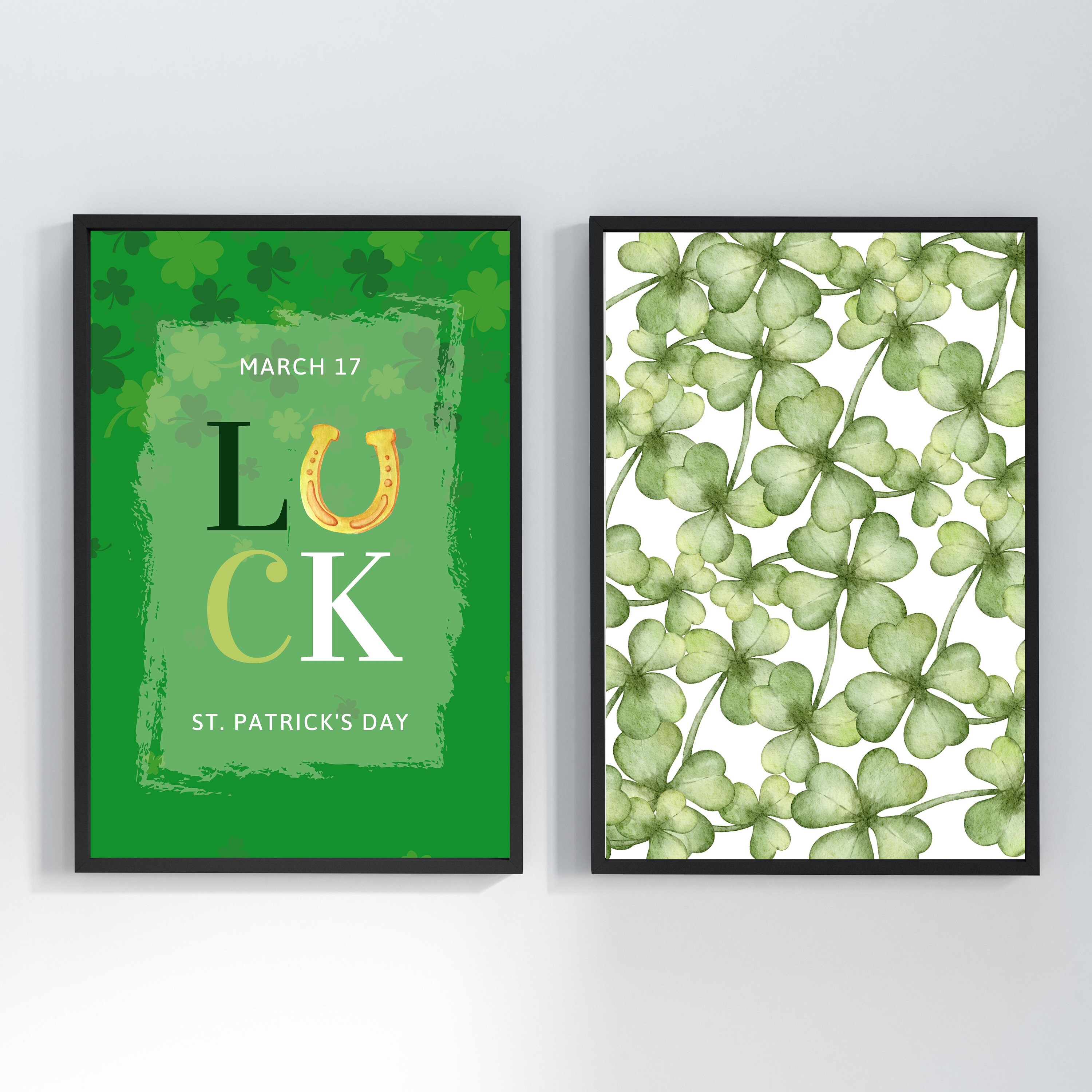 St Patrick's Day Lucky Bundle Printable Wall Art Set of 5 Holiday Home ...