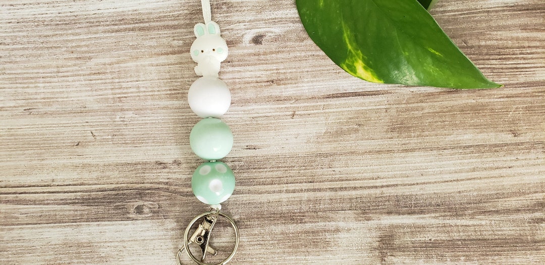 Pastel Mint Green Easter Bunny Lanyard, Teacher, Nurse, ID Badge Holder ...