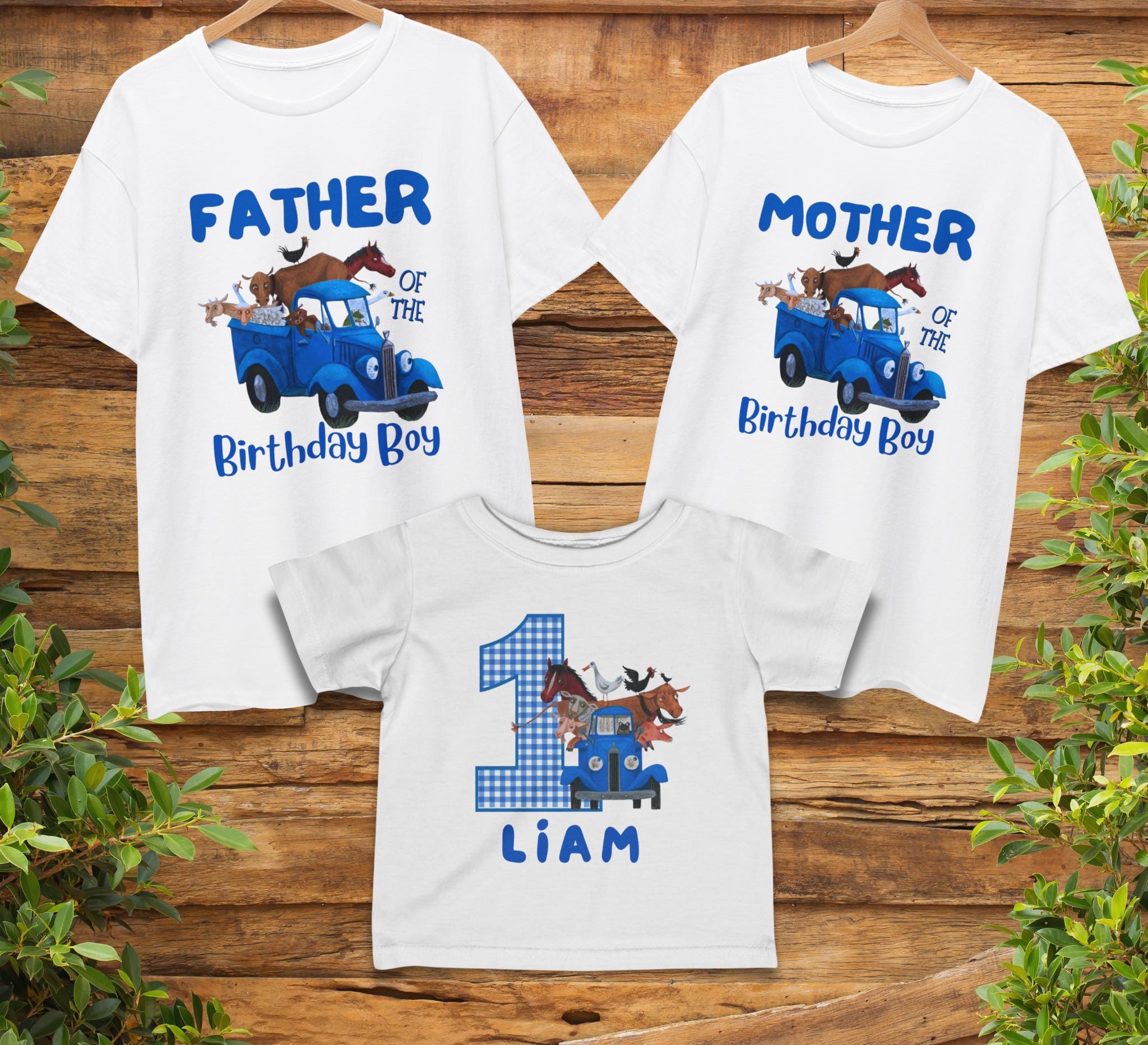 Personalized Little Blue Truck Theme T-shirts, Matching Family Birthday ...
