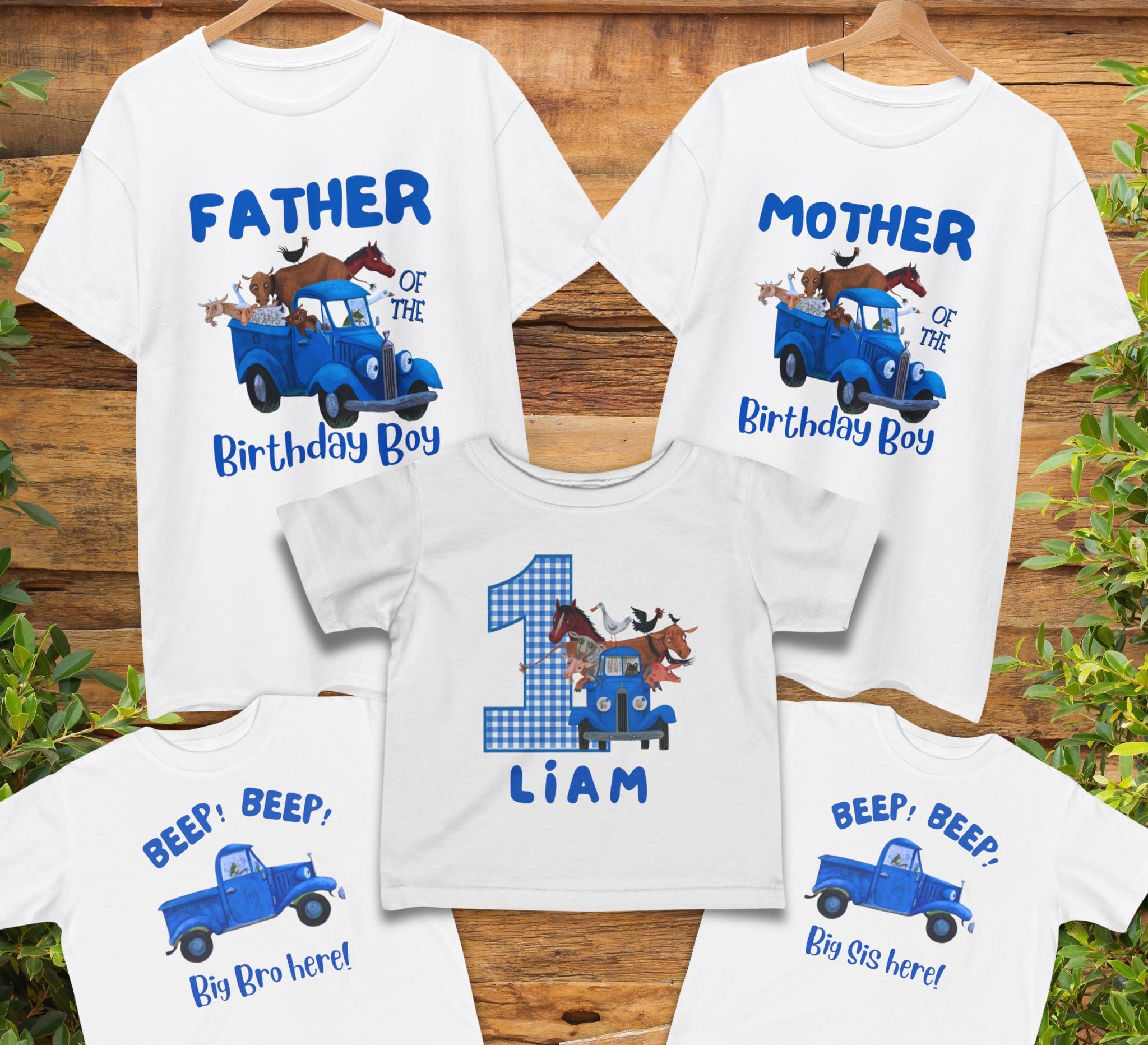 Personalized Little Blue Truck Theme T-shirts, Matching Family Birthday ...