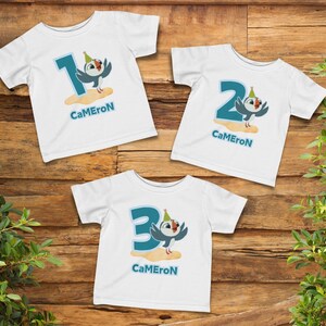 Puffin Rock Birthday Shirt, Puffin Rock Invitation, Personalized Puffin ...