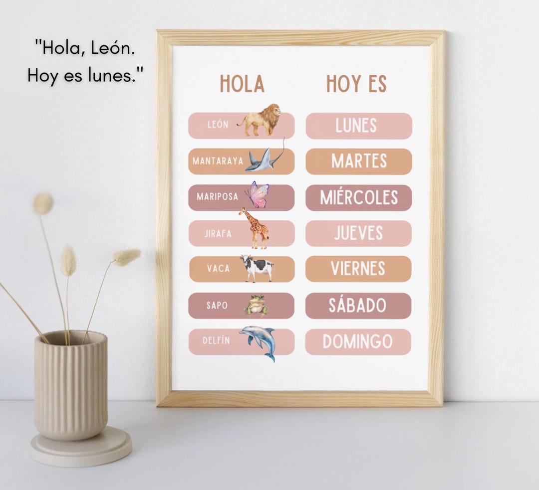 Montessori Inspired Bilingual Educational Posters | 29 Spanish English ...