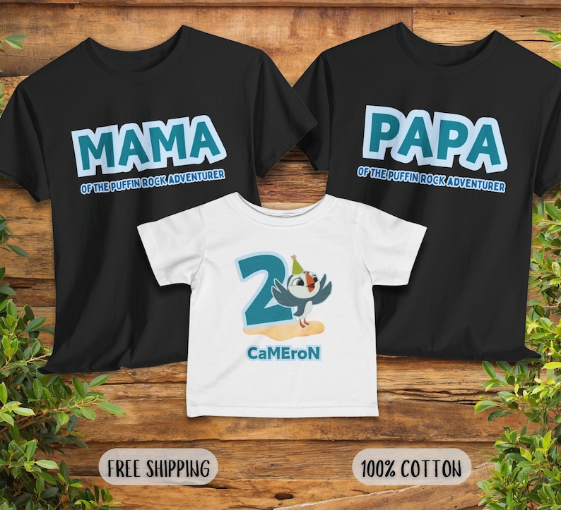 Puffin Rock Birthday Shirt, Family Matching, Puffin Rock Invitation ...