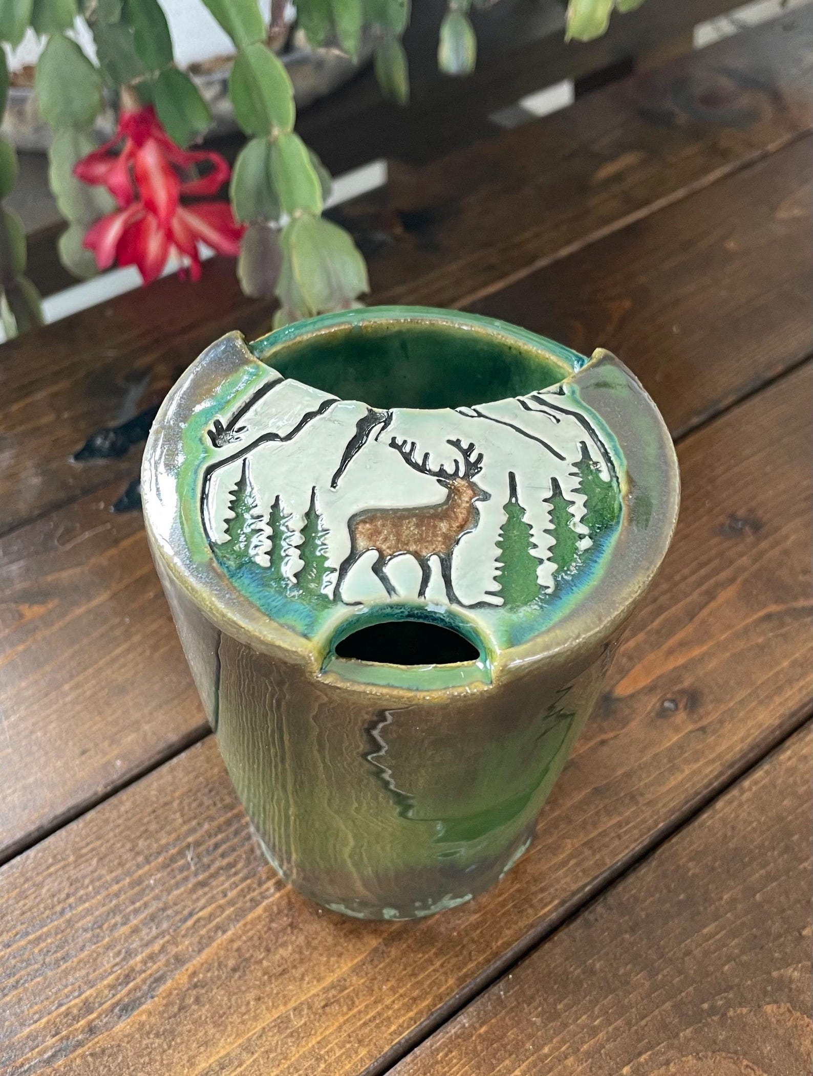 Ceramic Elk Mountain Travel Mug To-go Cup Handmade Sipper Stoneware - Etsy