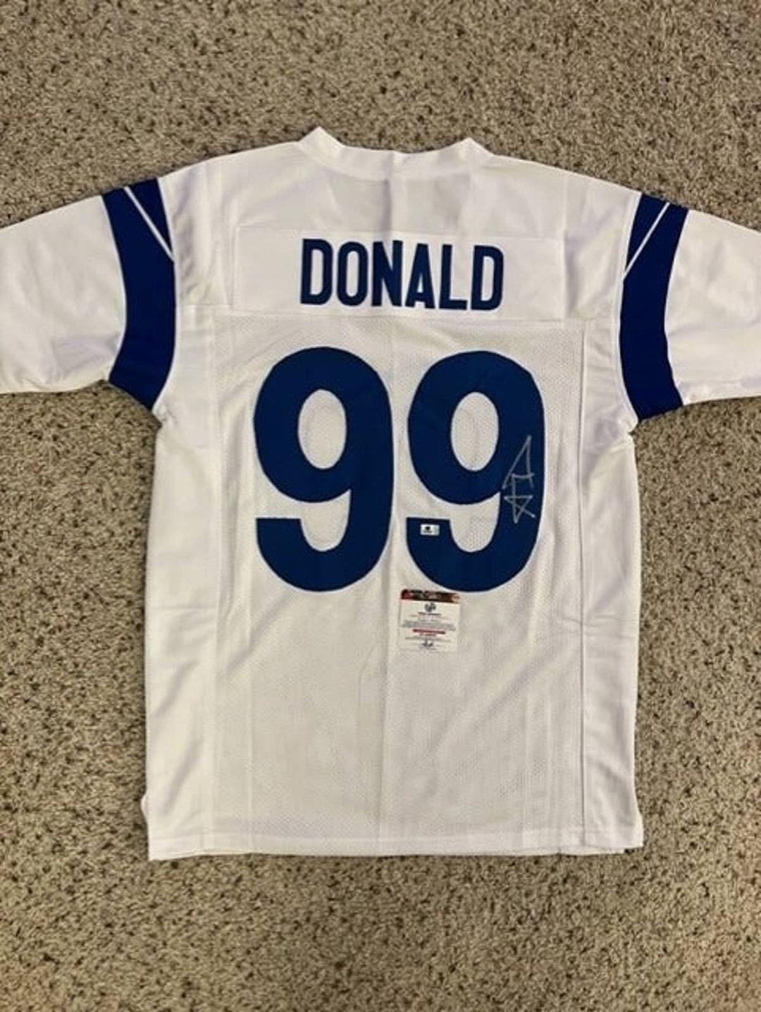 Aaron Donald Autographed Los Angeles White XL Jersey With COA - Etsy