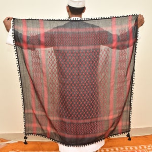 Palestine Red Black Keffiyeh Kufiya Scarf (48*48)free Palestine ...