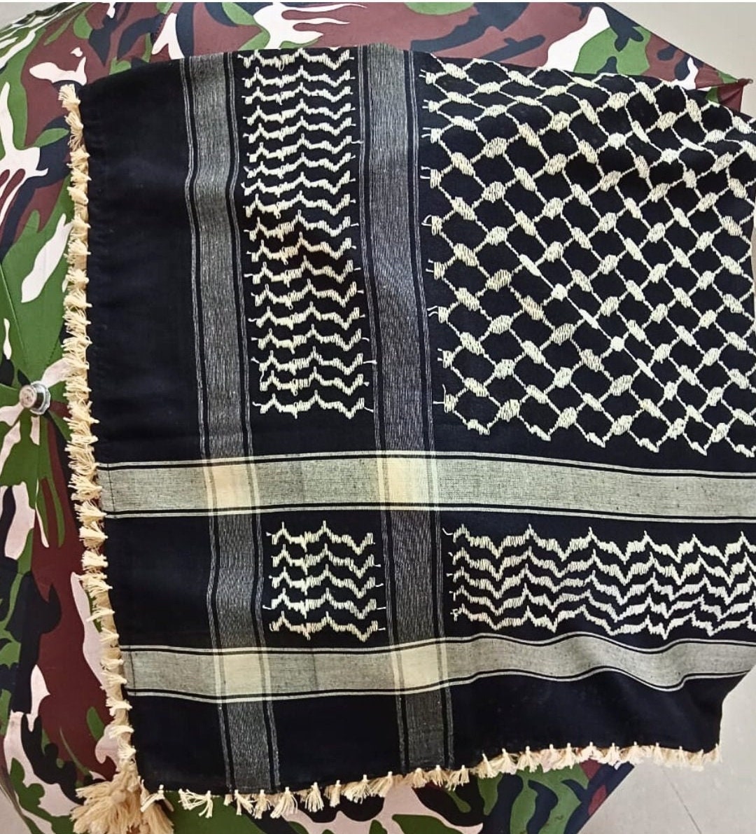 Palestine Cream Keffiyeh Kufiya Scarf 4848 Free Palestine Traditional ...