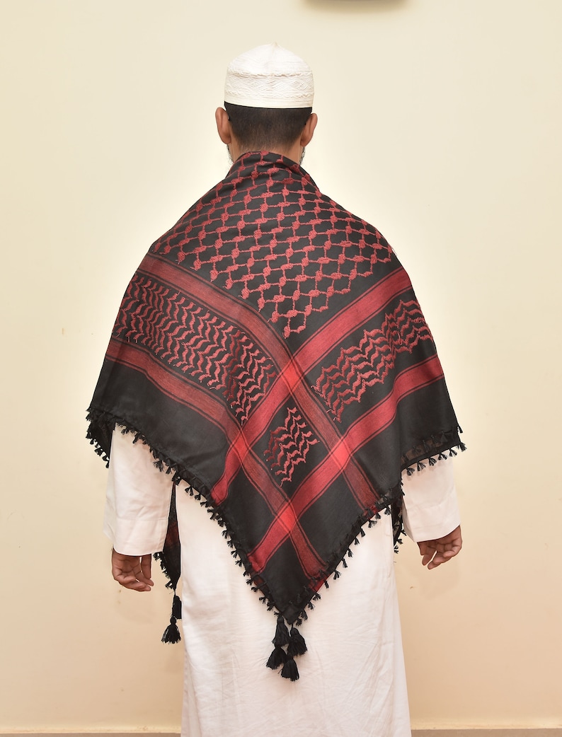 Palestine Red Black Keffiyeh Kufiya Scarf (48*48)free Palestine ...
