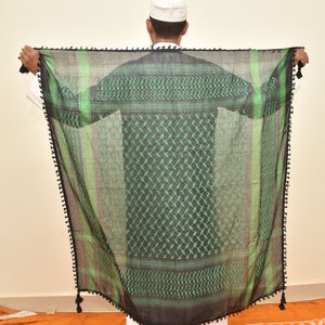 Dark Green Palestine Keffiyeh Scarf: Traditional Arab Kufiya With ...