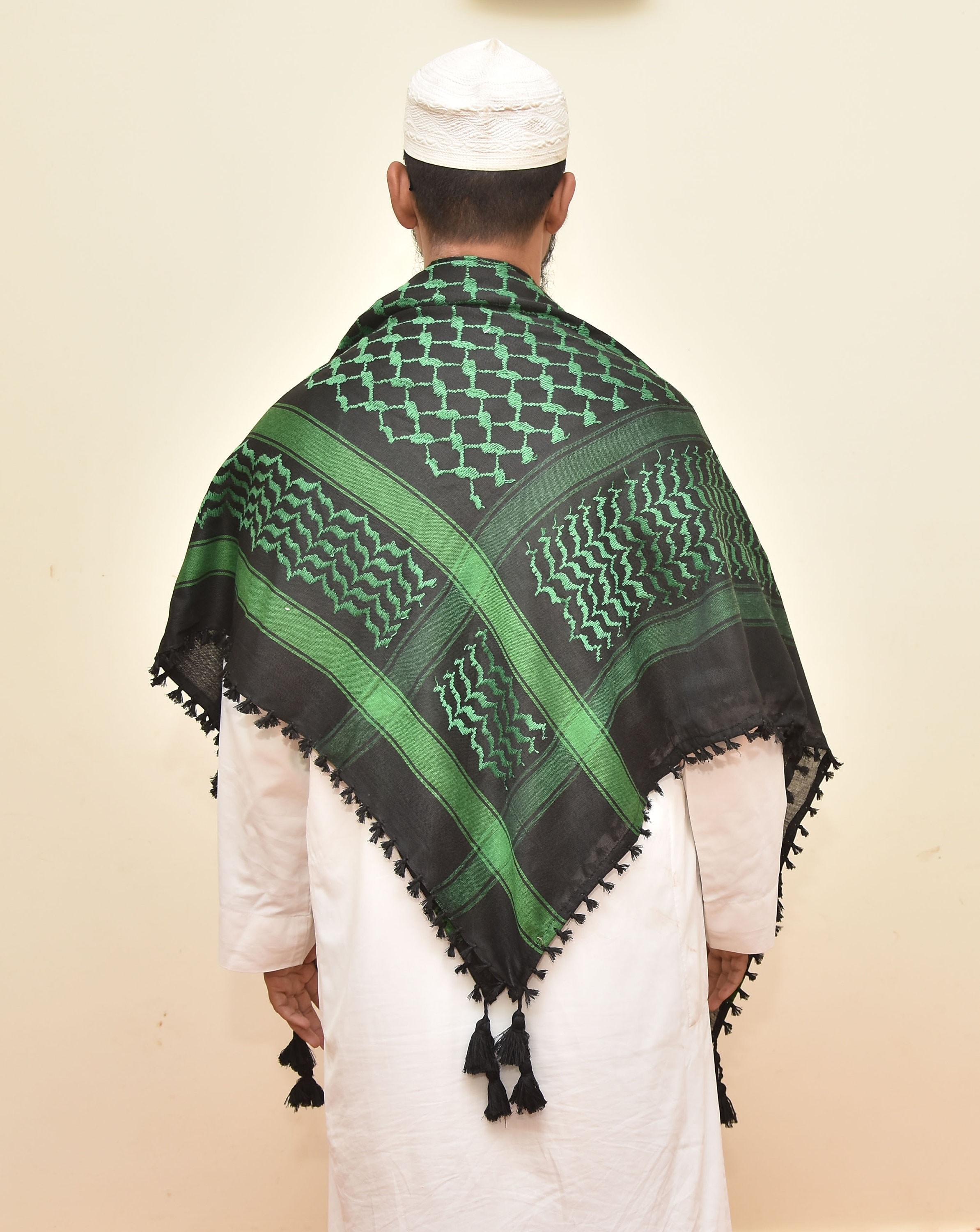 Dark Green Palestine Keffiyeh Scarf: Traditional Arab Kufiya With ...