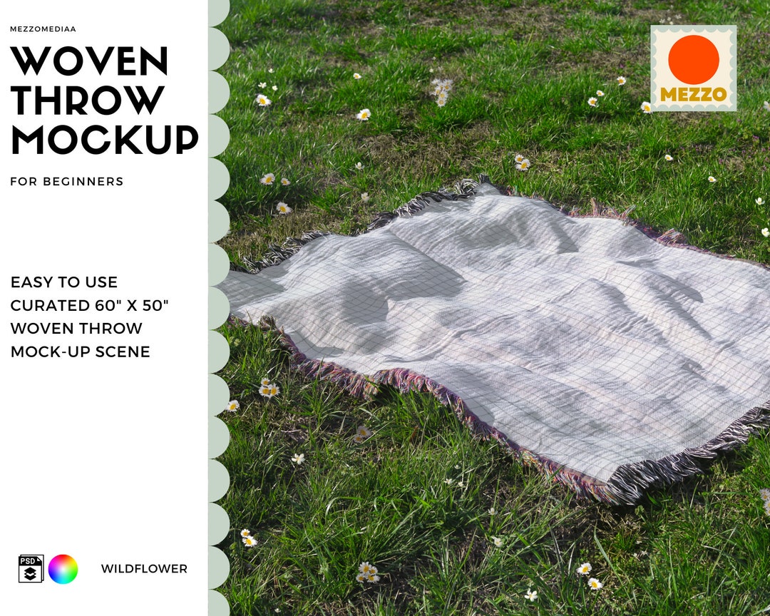 WILDFLOWER - Woven Throw Blanket Mockup Template - Beginner - Easy to ...