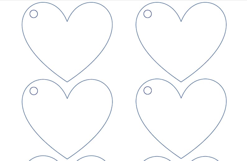 Blank Love Heart Gift Tag Template | Printable A4 (digital Download) - Etsy