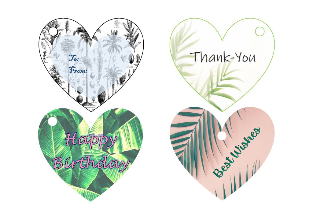 Blank Love Heart Shape Gift Tags | Printable A4 Template | Instant ...