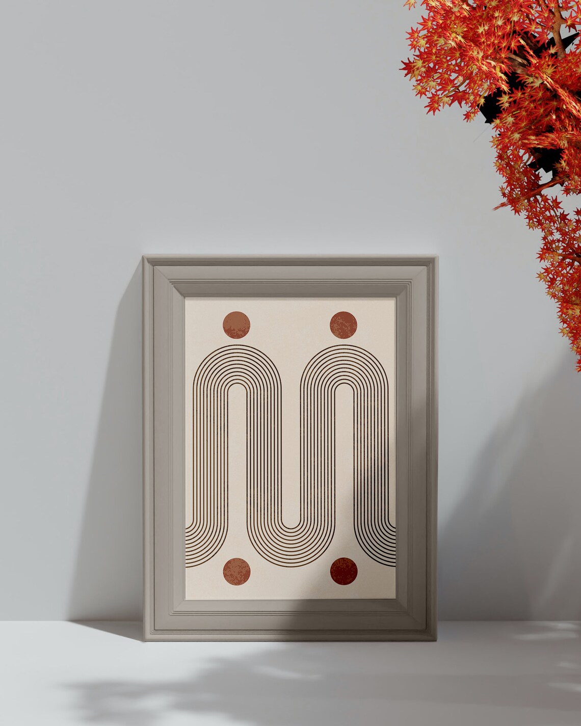 Minimal Neutral Tones Line Art, Printable Wall Art, Line Art Lover Gift ...