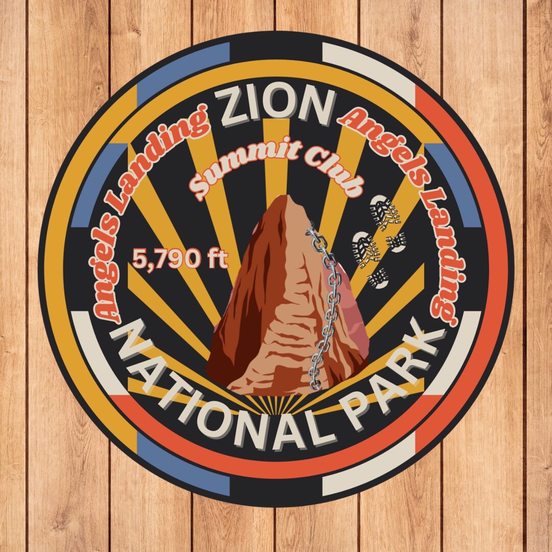 Zion Angels Landing Sticker, Zion National Park Sticker, Hiking Lover ...