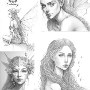 Ethereal Coloring Book Printable Adult Kids Digital Pages Instant ...