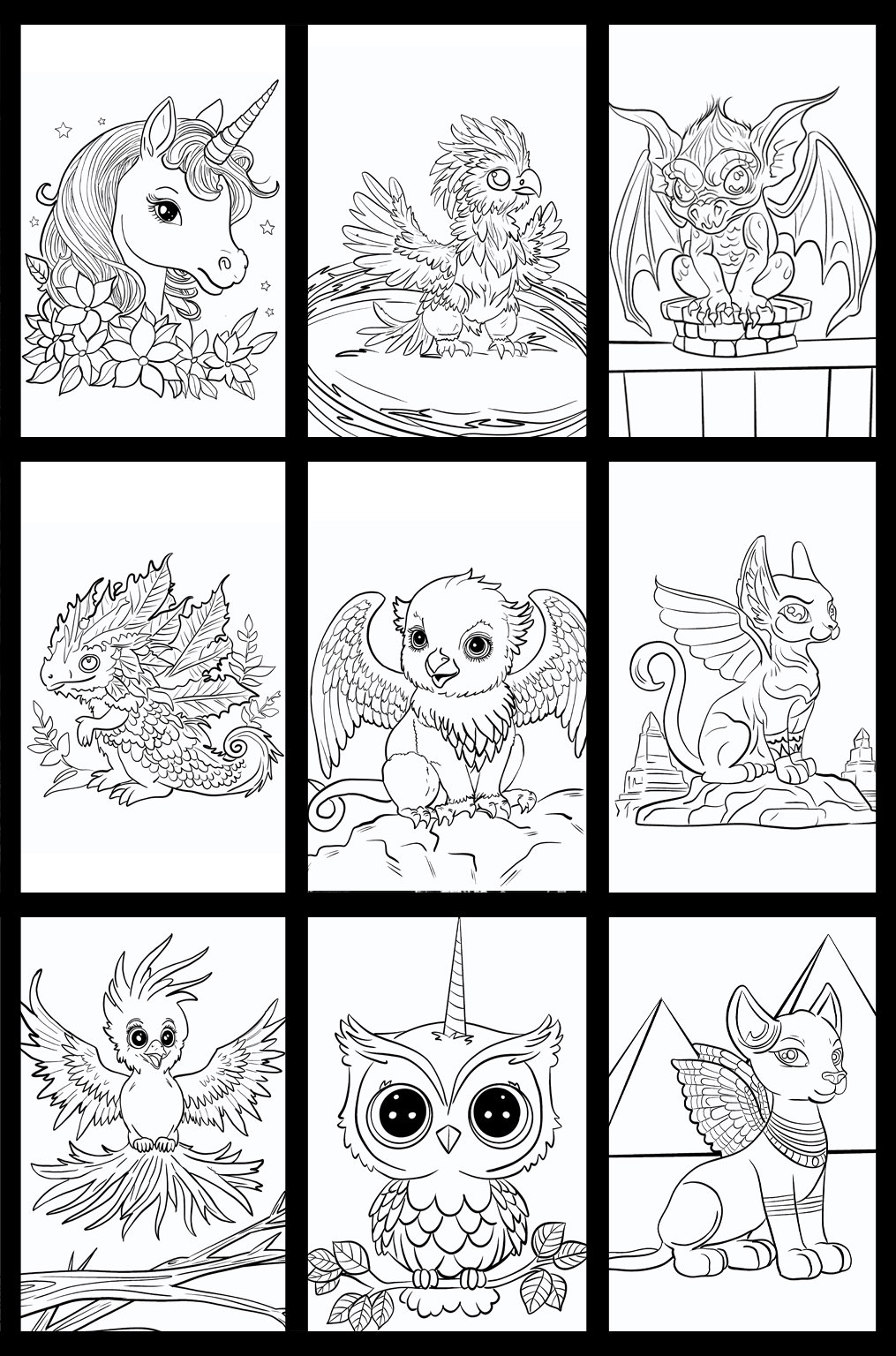 30 Mythical Creatures Coloring Book for Kids Unicorns, Dragons ...