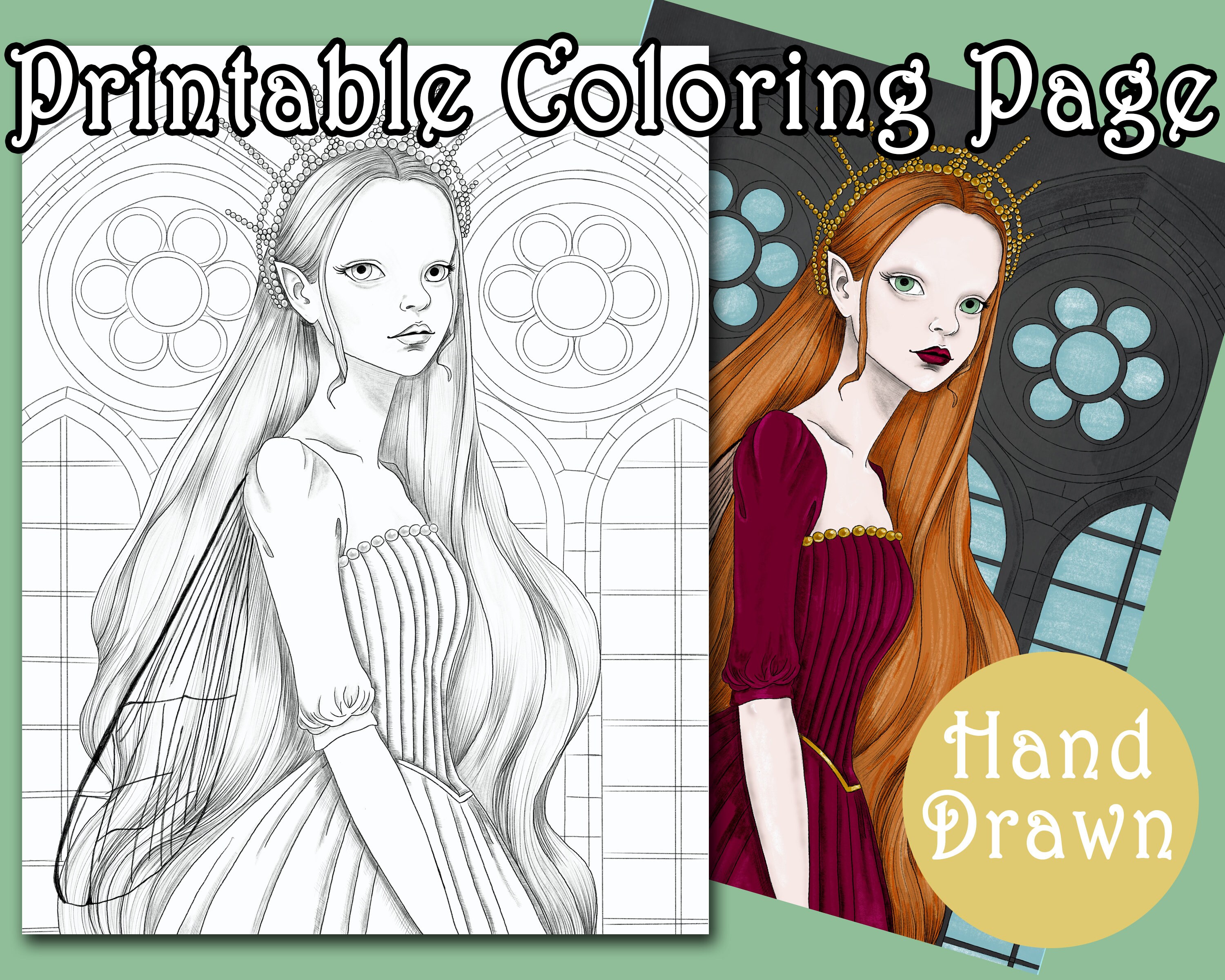 Printable Coloring Sheet for Adults Beautiful Faerie Coloring Page Hand ...