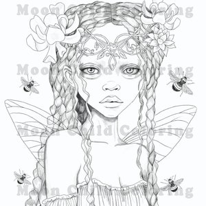 Printable Coloring Sheet for Adults | Beautiful Faerie Coloring Page ...