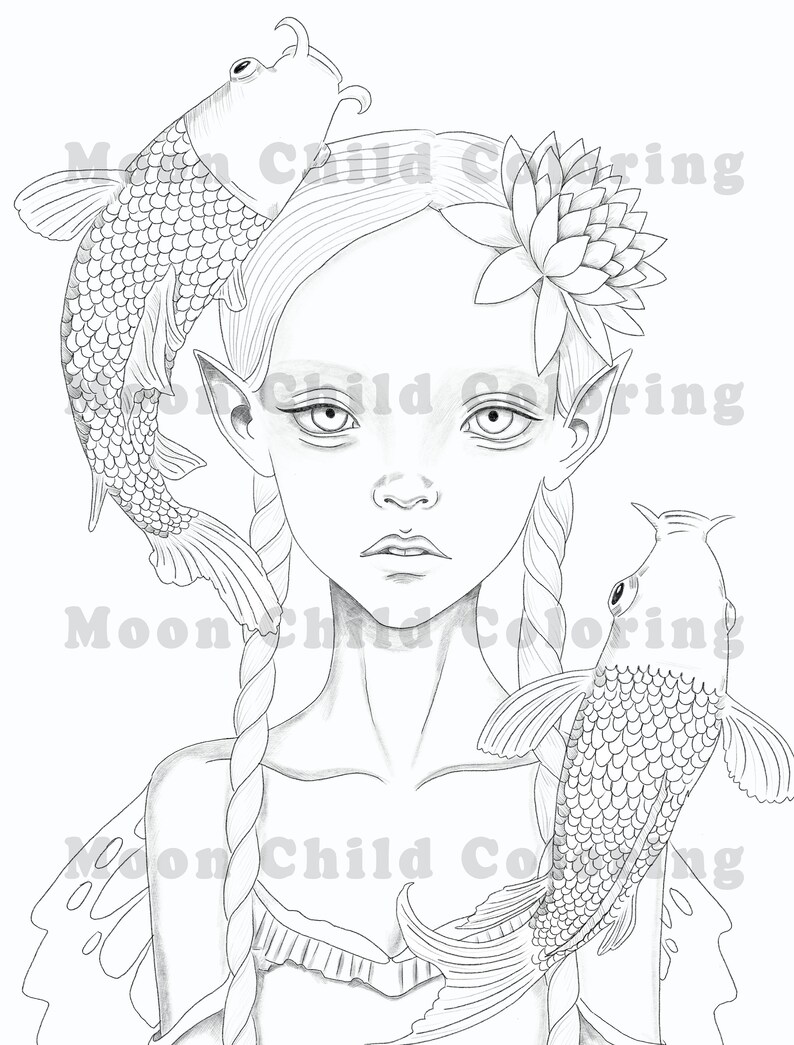 Printable Coloring Sheet for Adults | Beautiful Faerie Coloring Page ...