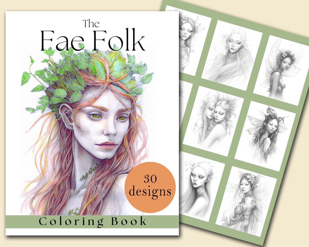 Printable Coloring Book the Fae Folk Fantasy, Faerie and Elves ...