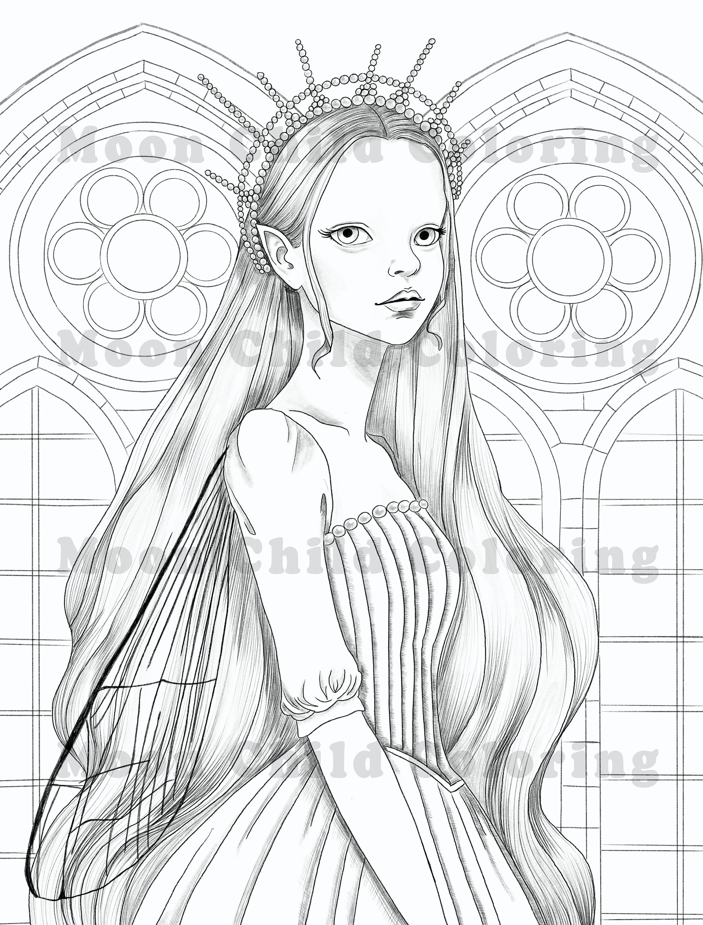 Printable Coloring Sheet for Adults Beautiful Faerie Coloring Page Hand ...