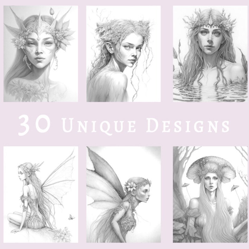 Ethereal Coloring Book Printable Adult Kids Digital Pages - Etsy