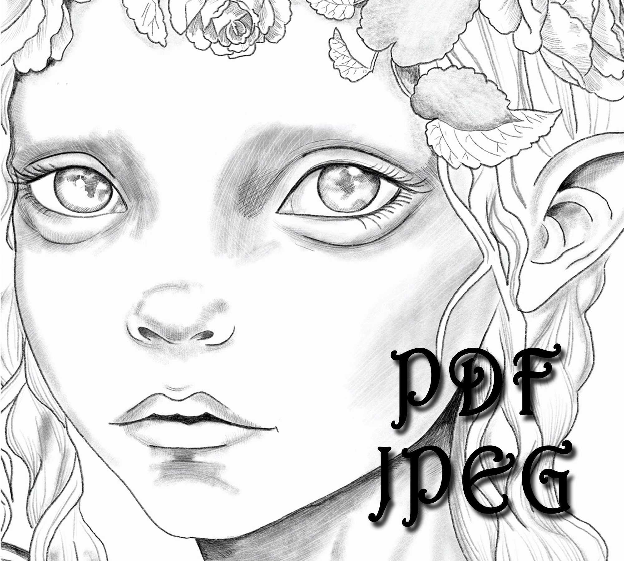 Printable Coloring Sheet for Adults | Beautiful Faerie Coloring Page ...