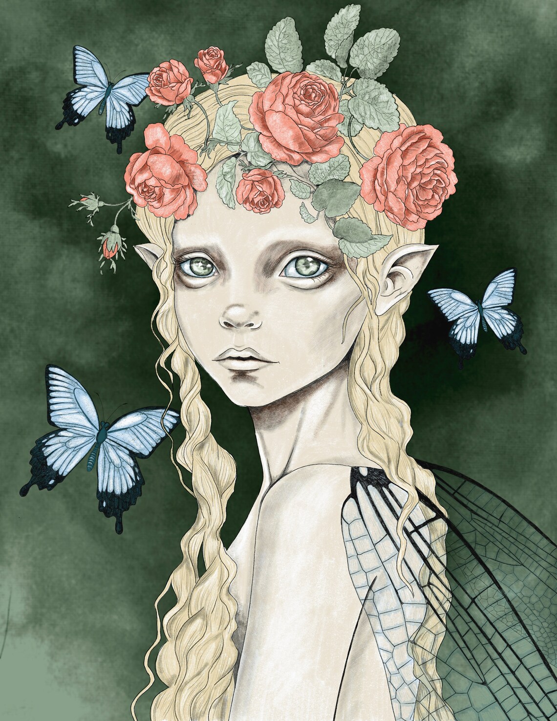 Printable Coloring Sheet for Adults | Beautiful Faerie Coloring Page ...