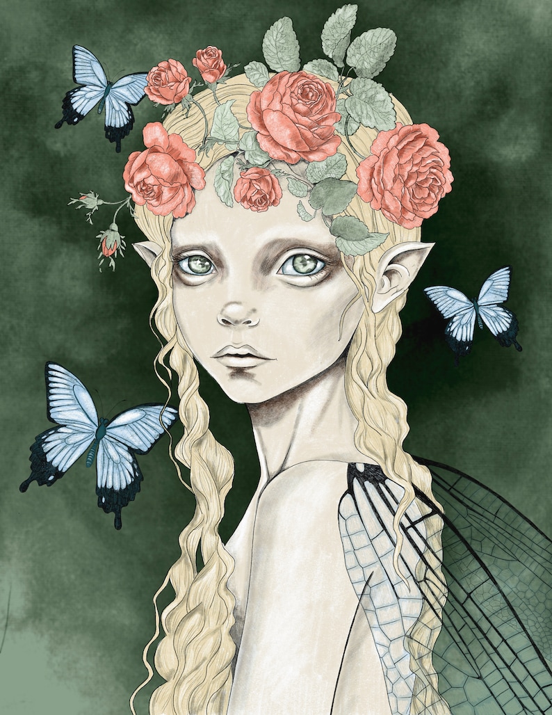 Printable Coloring Sheet for Adults | Beautiful Faerie Coloring Page ...