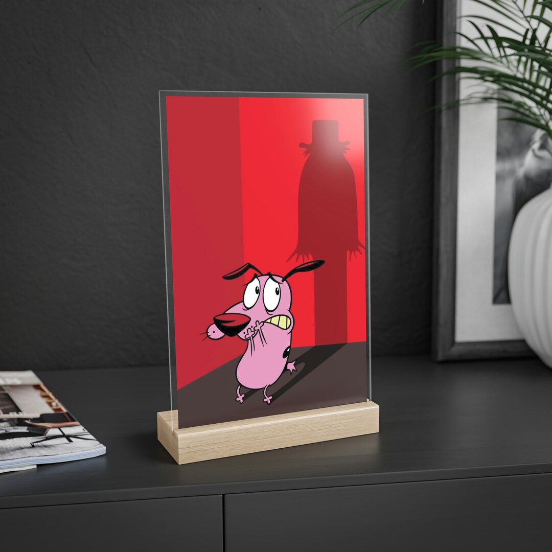 Courage Scared of His Own Shadow Comic Acrylic Sign With - Etsy
