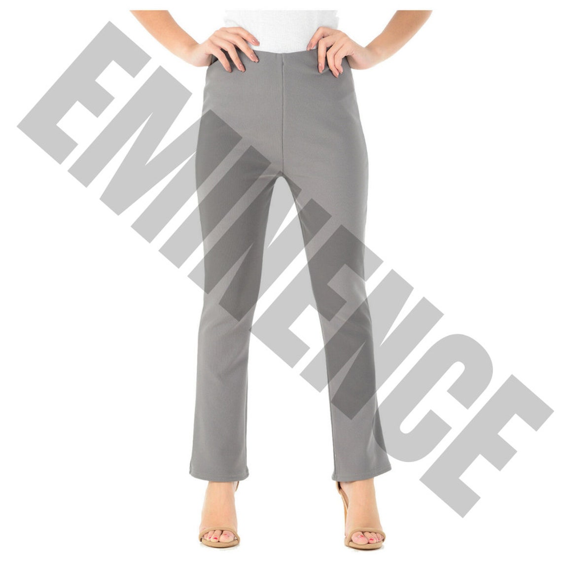 Womens Bootleg Trousers Ladies Bootcut Stretch Finely Ribbed Pants ...