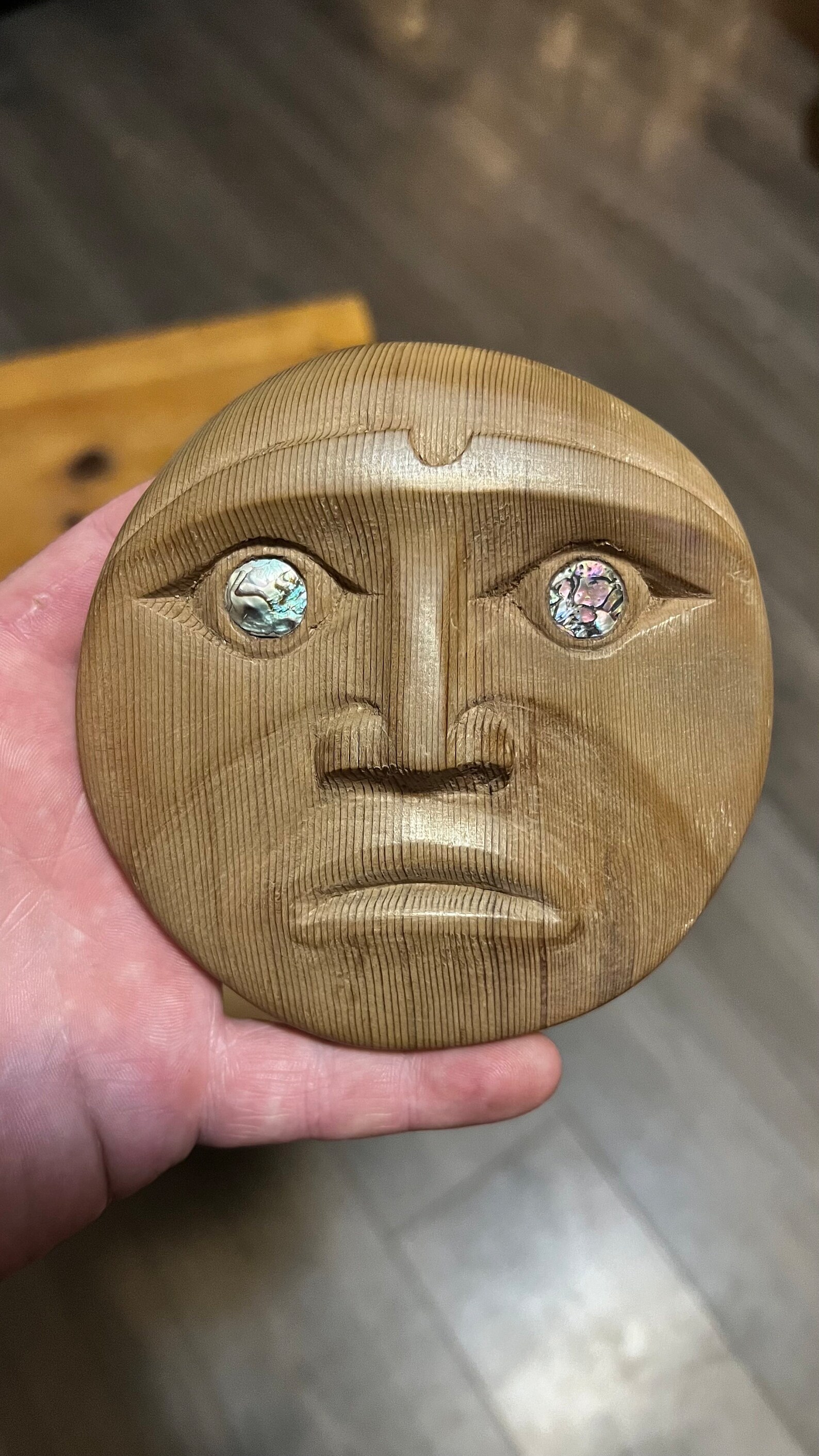 Coast Salish Red Cedar Mask With Abalone Shell Eyes - Etsy