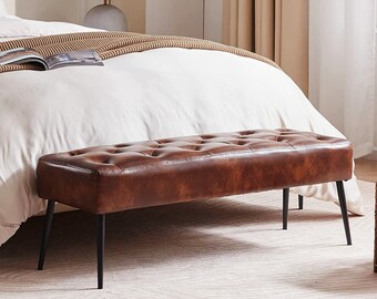Leather Hallway Bench - Etsy