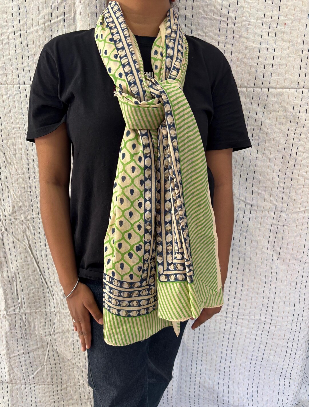 Floral Block Print Cotton Sarong: Beige Beach Cover-up - Etsy