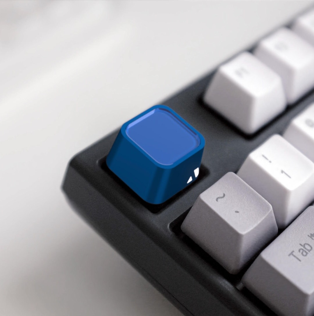 Aluminum and Sapphire Crystal Keycap - Azure Blue - Etsy
